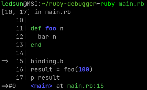 ruby/debugをつかってみる - @ledsun blog