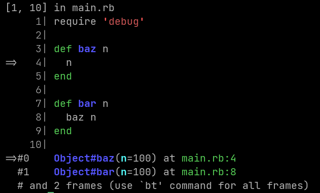ruby/debugをつかってみる - @ledsun blog
