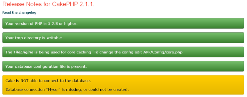 CakePHP2.1でMySQL接続 - テックメモ跡地