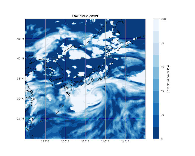 GRIB2をPythonで読み込んで気象データを地図に描く方法 - Looop TechBlog