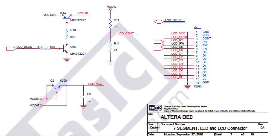 (DE0-CV) DE0拡張キットのLCDモジュールを使う (1) - m-keishiの日記