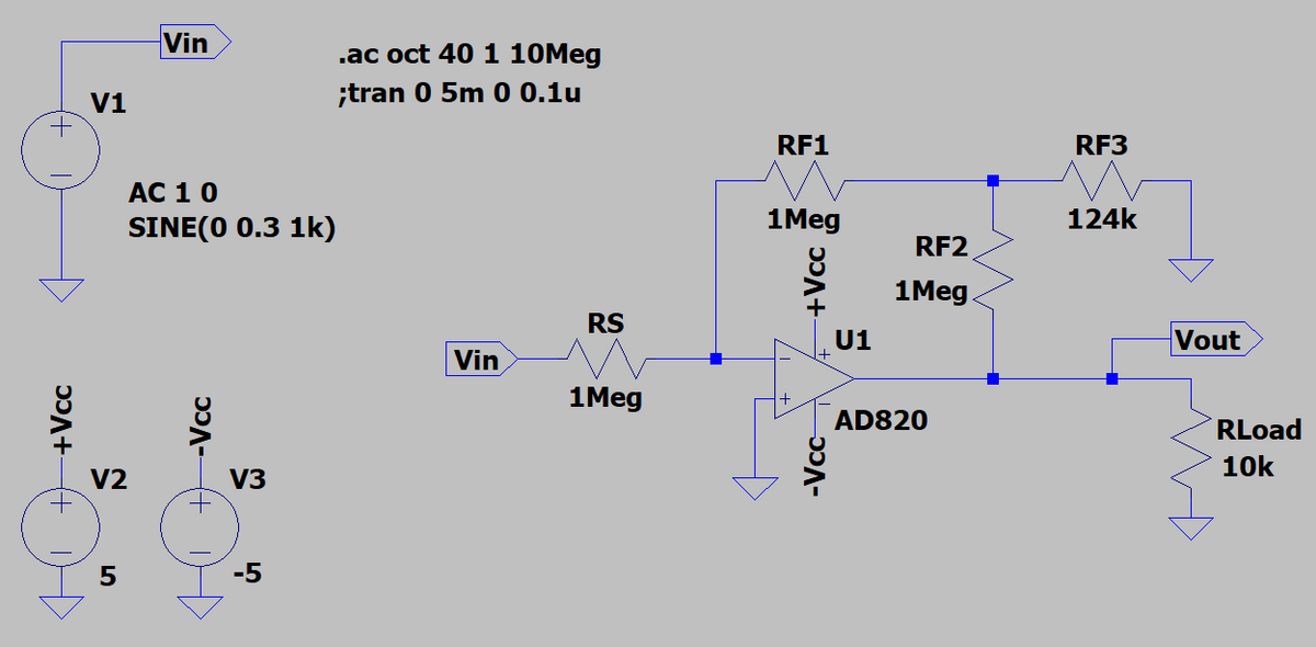 回路の素101 004 アンプ:反転アンプ T型帰還回路使用 - ma-hi-ro Hobby