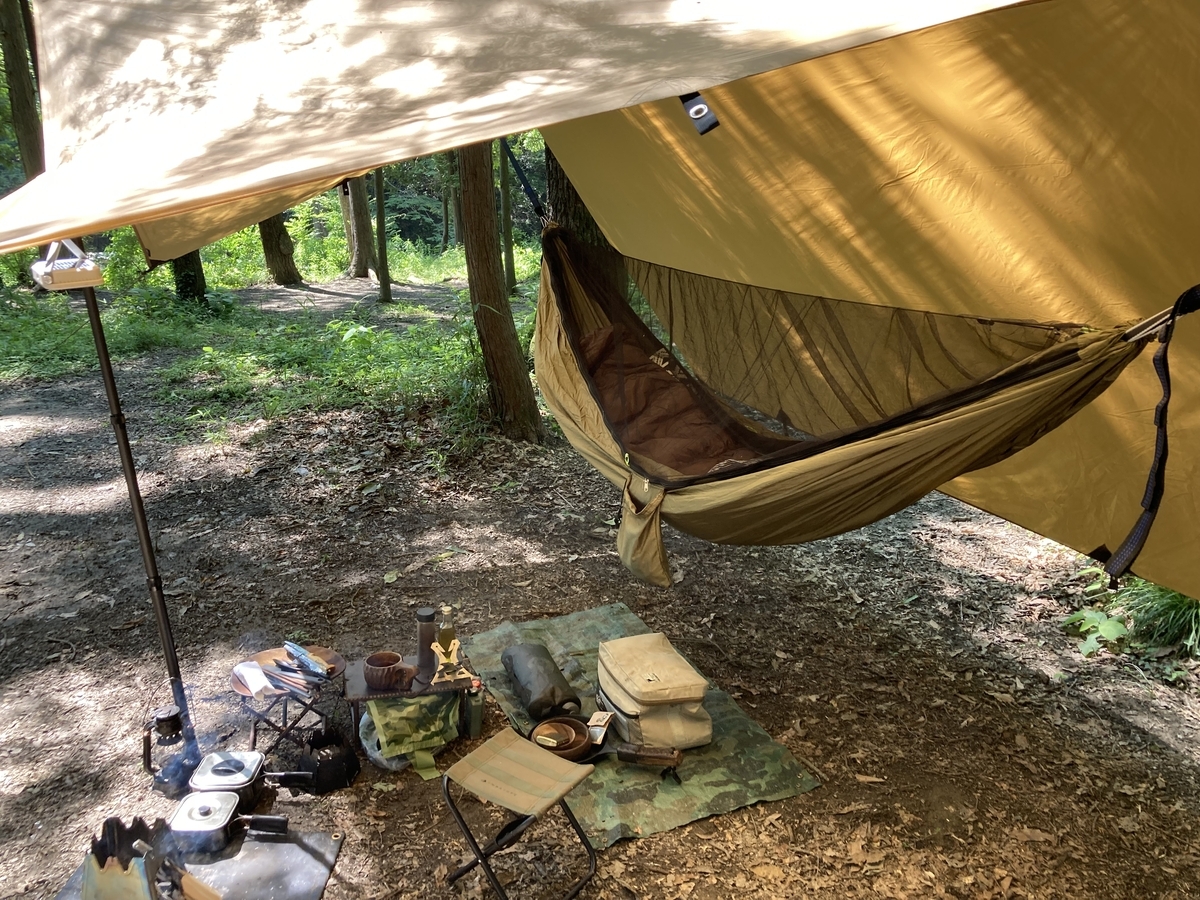 驚きの新感覚！初めてのハンモック泊にトライ！ - 天幕日記