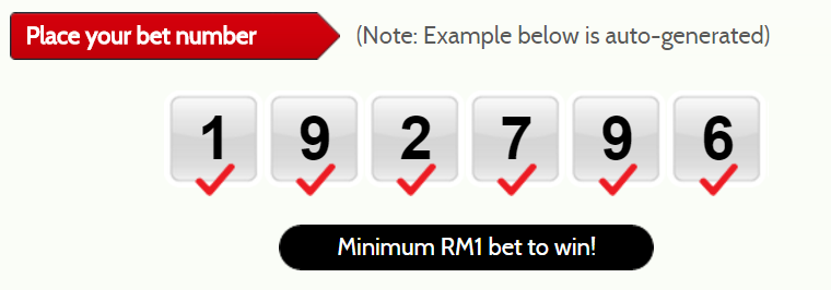 Place your bet number - Magnum special draw system