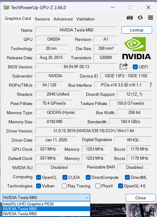 Nvidia Tesla M60をZ2 tower G5に搭載してみたー動作確認とベンチマーク。 - magozironのブログ