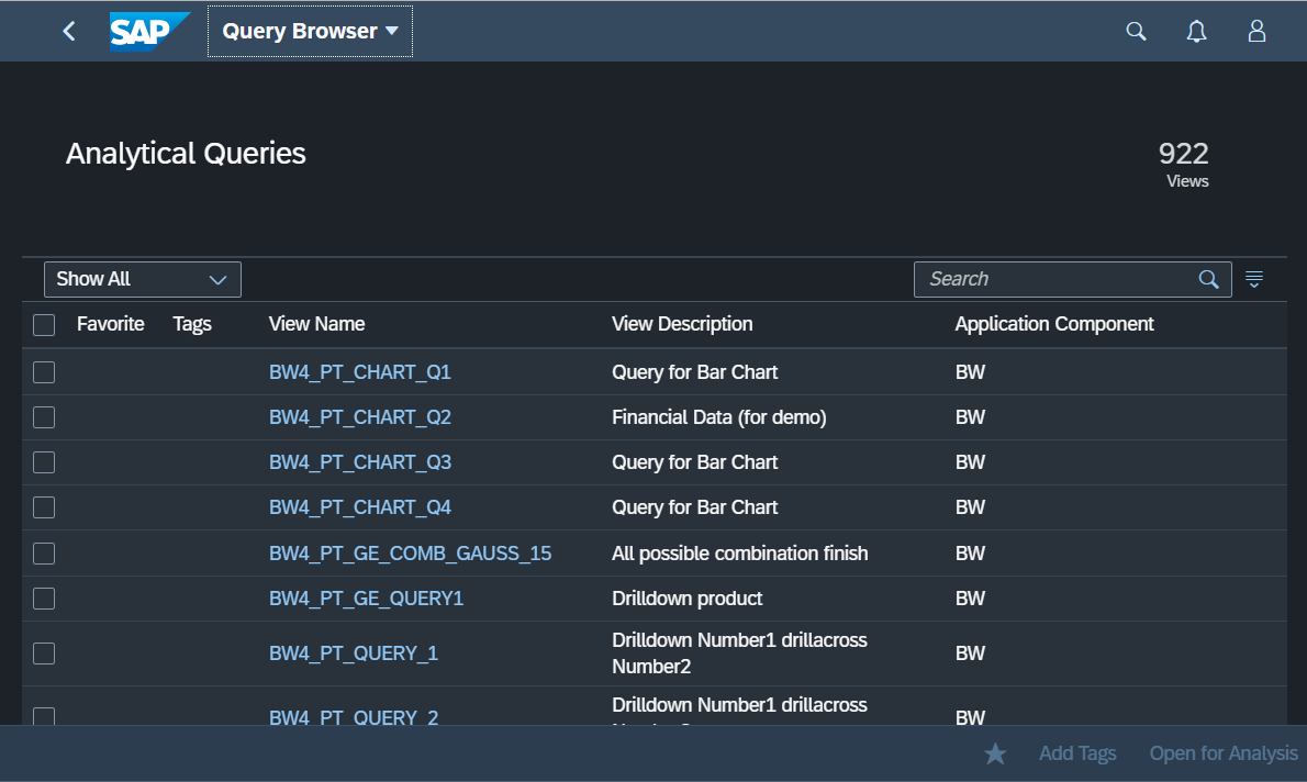 Query BrowserでAnalytical Queryを触ってみた - SAPのすみっこ
