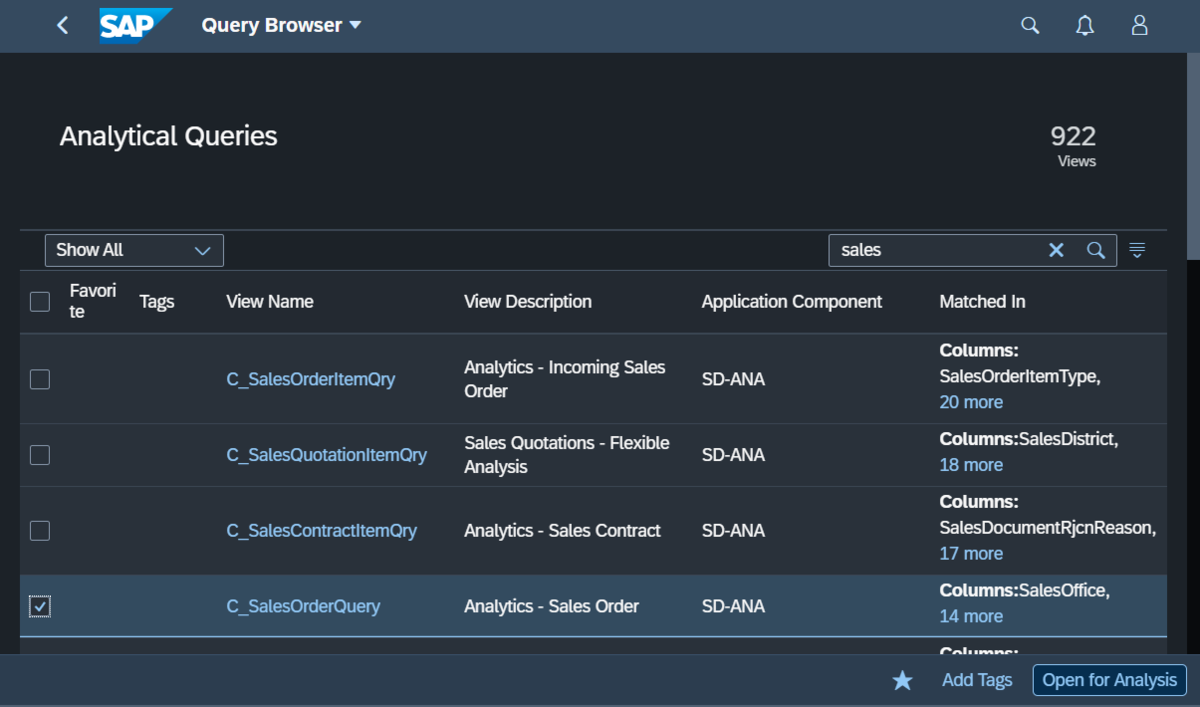 Query BrowserでAnalytical Queryを触ってみた - SAPのすみっこ