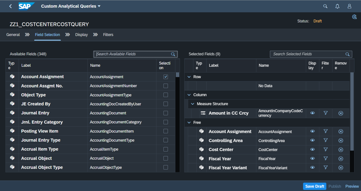 Custom Analytical Queryを作成する - SAPのすみっこ