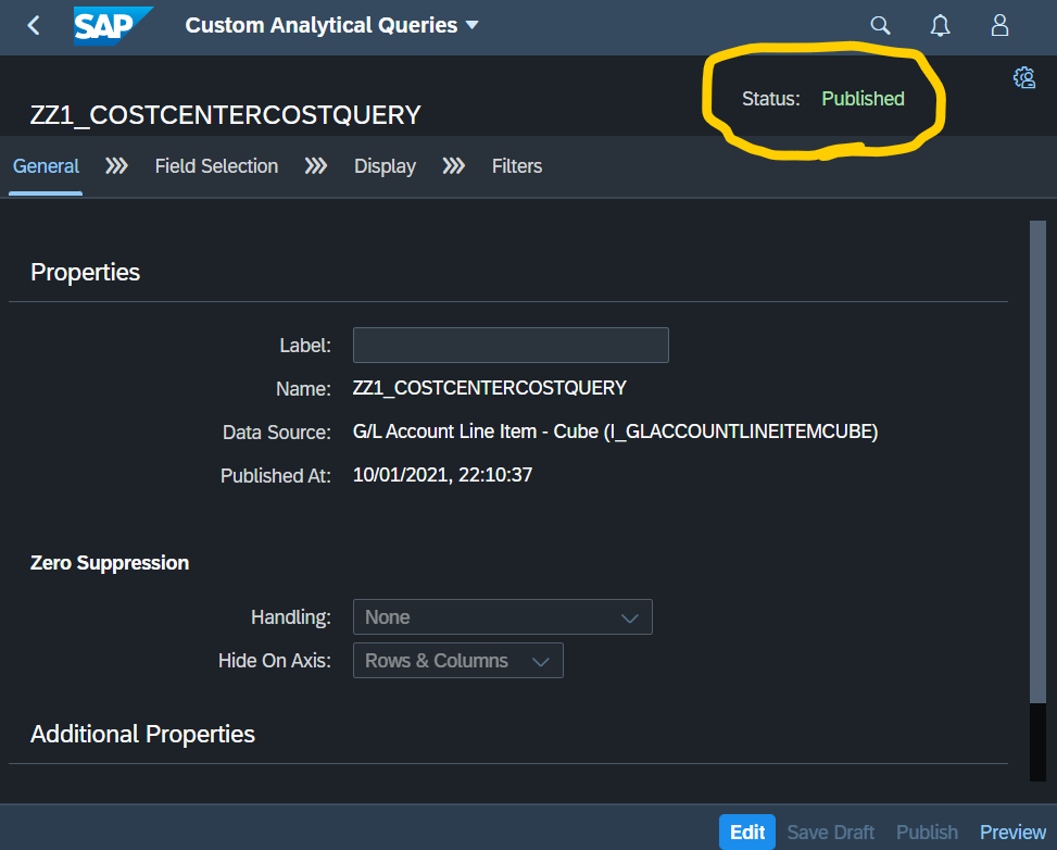 Custom Analytical Queryを作成する - SAPのすみっこ