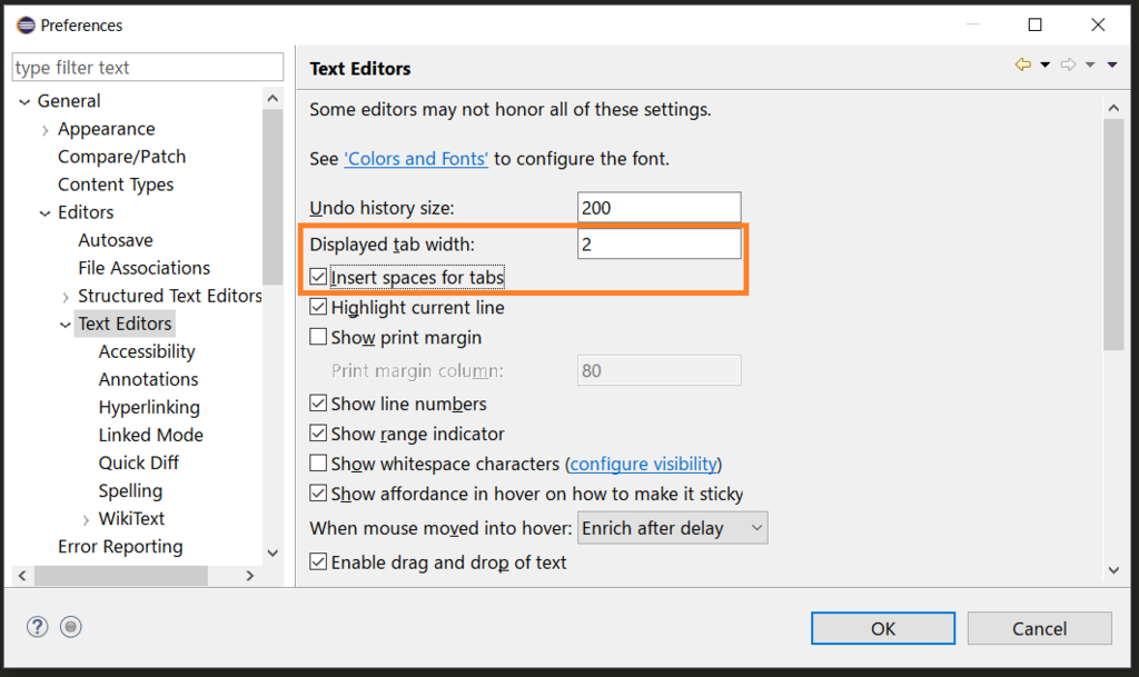 Eclipse インデントをスペースにする方法（java Xml テキストエディター） Web系開発メモ 1881