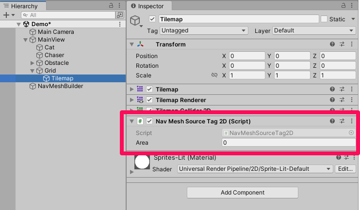 Unity 2021.2 の NavMesh Building を 2D Tilemap で強引に使いたい - しっぽを追いかけて