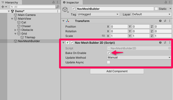 Unity 2021.2 の NavMesh Building を 2D Tilemap で強引に使いたい - しっぽを追いかけて