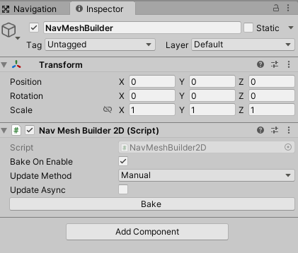 Unity 2021.2 の NavMesh Building の Bake ボタン表示 - しっぽを追いかけて