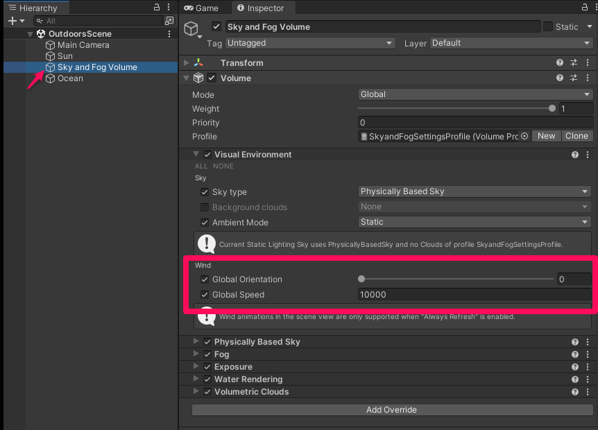 Unity 2022.2 HDRP で雲を動かす - しっぽを追いかけて