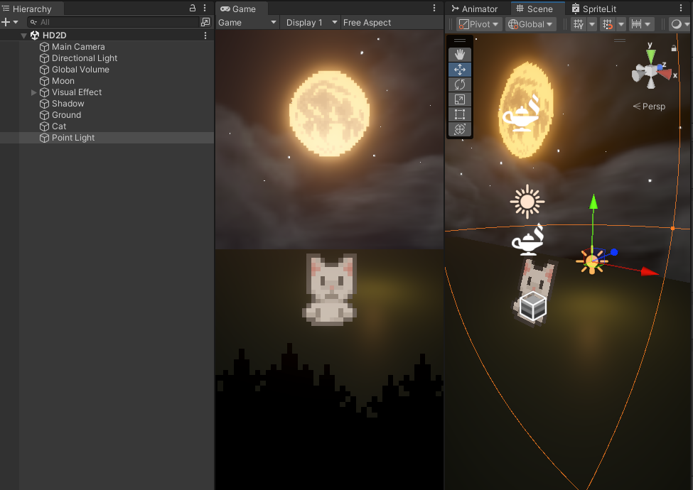 Unity URP で Sprite に Point Light のライティングをあてる - しっぽを追いかけて