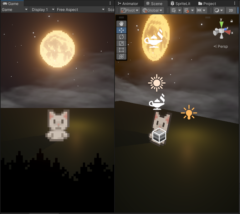 Unity URP で Sprite に Point Light のライティングをあてる - しっぽを追いかけて