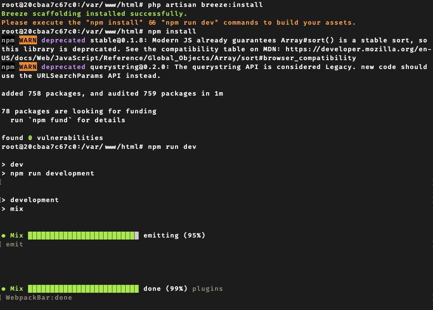 Dockerを使用してLAMP環境の構築(Laravel Breeze, Vue.js3)