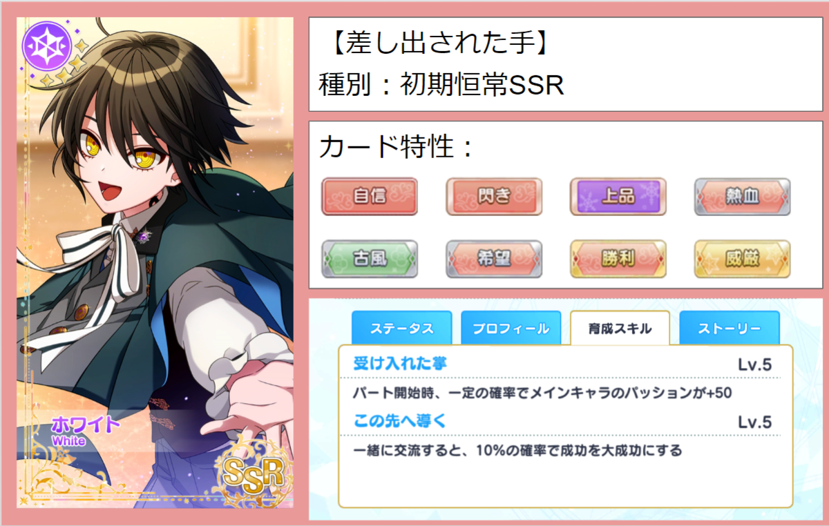 パート開始時パラメータ50＋大成功のカード一覧 - mhyk_wizard’s diary