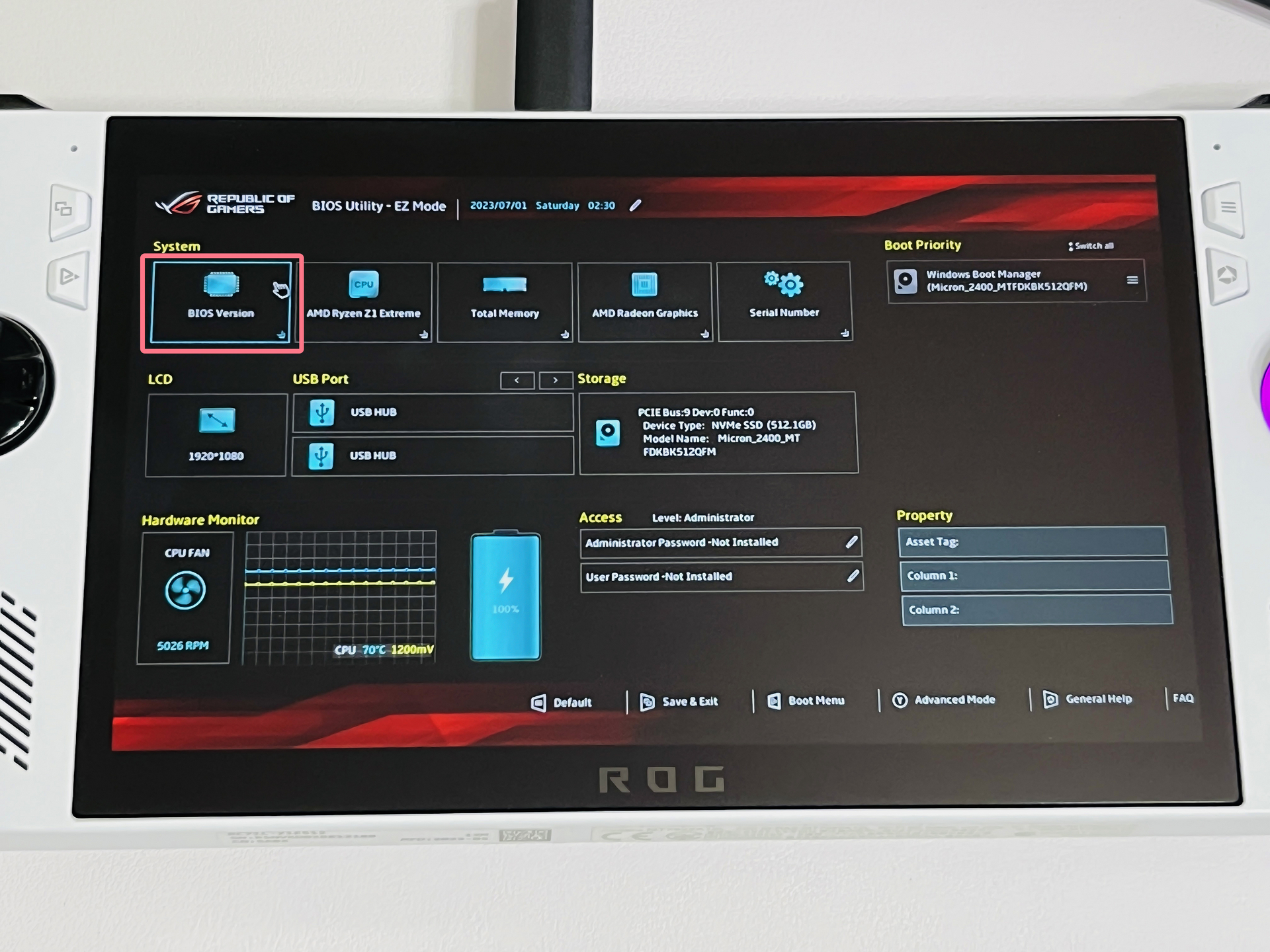 【ASUS ROG ALLY】BIOS Ver.319でゲーム性能が低下する問題の対処法「BIOS Ver.322にアップデート」 - みかん食べながら