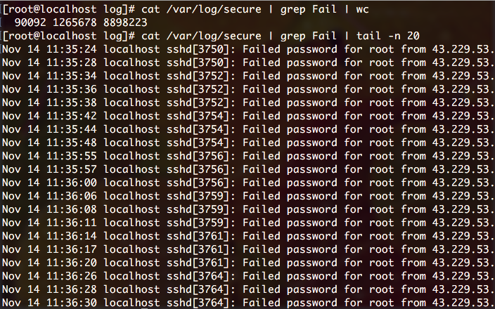 /var/log/secure にSSH不正アクセスログ - min117の日記