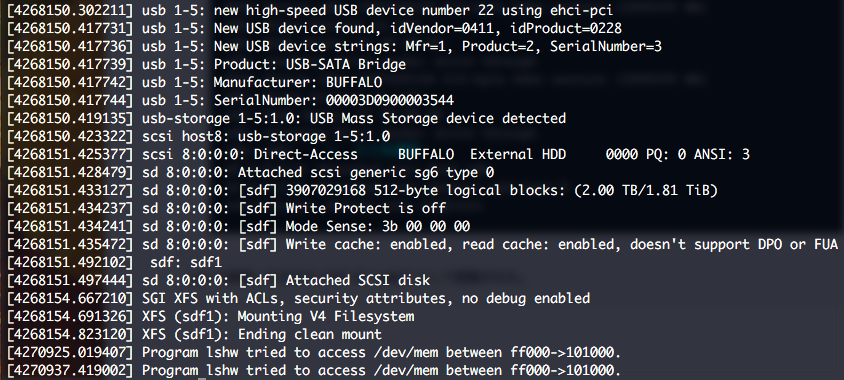 Linux BUFFALOの外付けHDDをフォーマットする - min117の日記