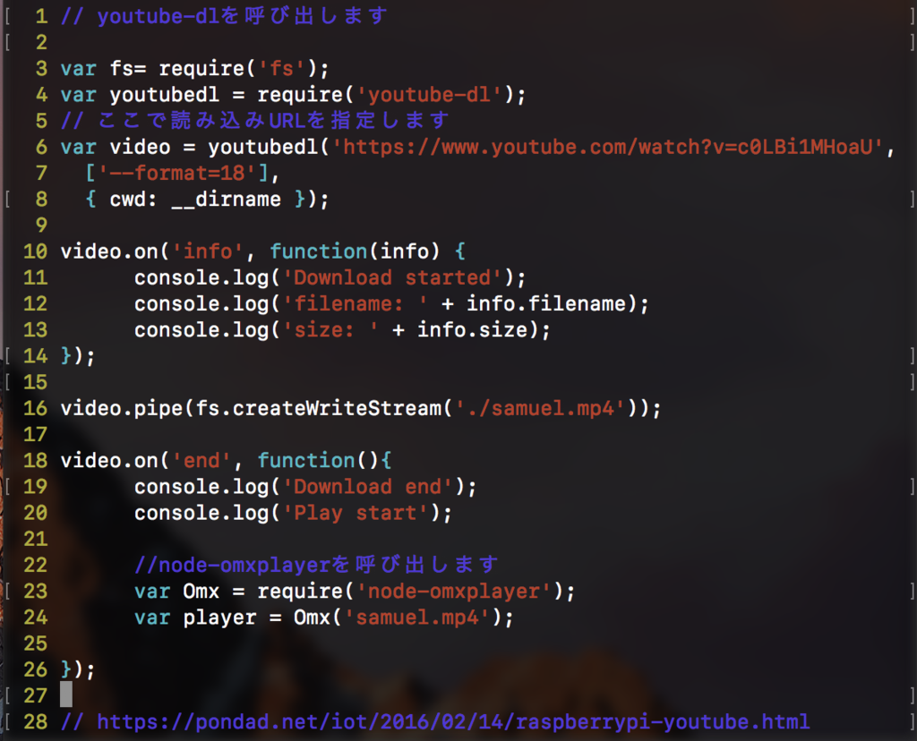 RaspberryPi 3 で youtube を自動再生する（youtube-dl npm版 + node-omxplayer） - min117の日記