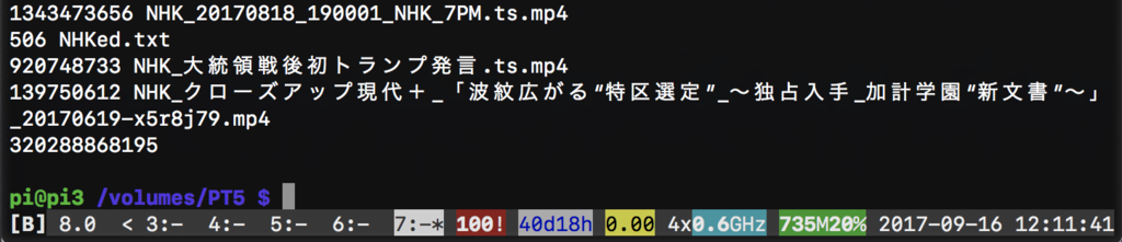 bash ファイル一覧（ls -l）の表示サイズをGB単位で表示する（awk） - min117の日記