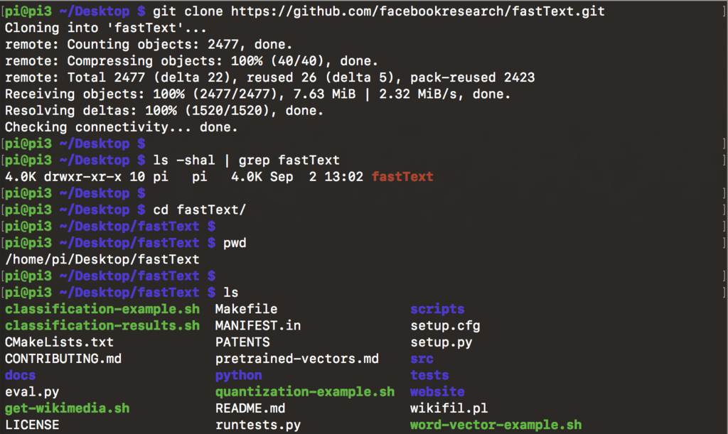 RaspberryPi3 にfastTextをインストールする（Python3環境） - min117の日記