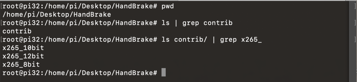 RaspberryPi3 x265コーデックを有効にしてHandBrakeCLI をビルドする - min117の日記
