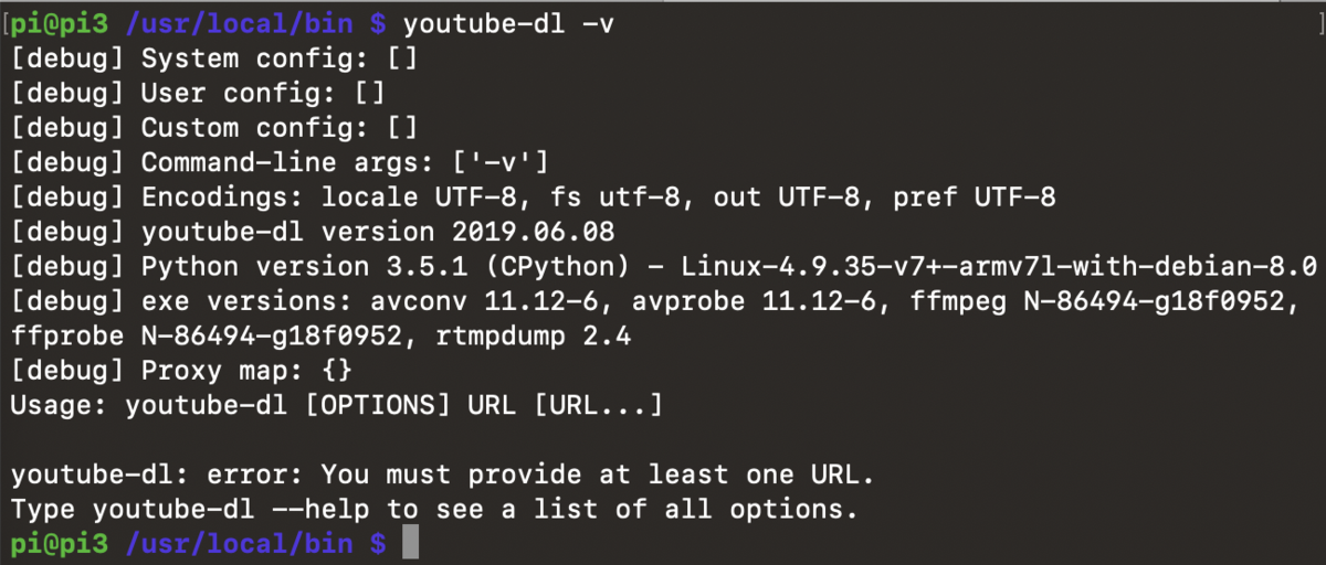 RaspberryPi 3 に youtube-dl をインストールする - min117の日記