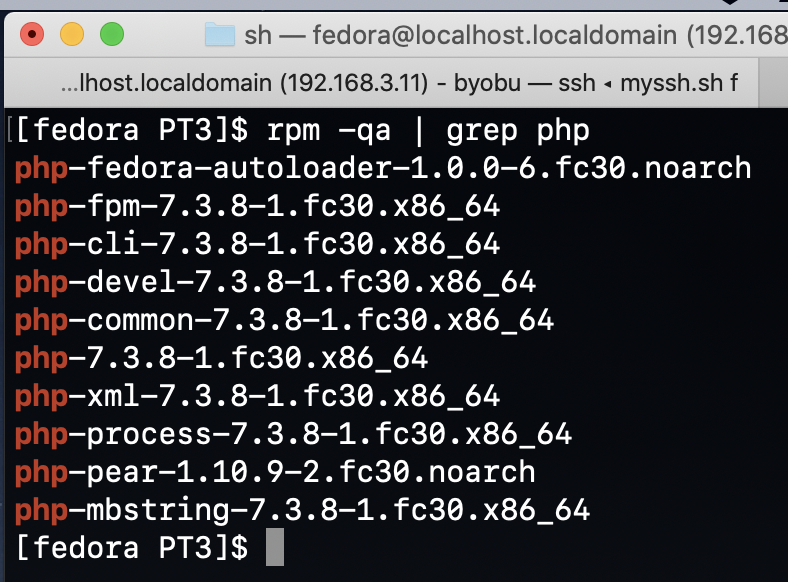fedora30 「お使いのサーバーの PHP では WordPress に必要な MySQL 拡張を利用できないようです」と表示されたときの対応 → sudo dnf install ...