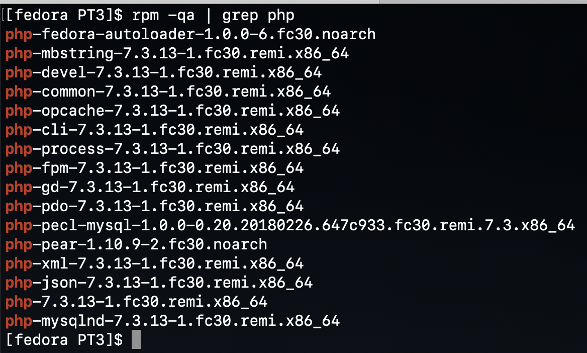 fedora30 「お使いのサーバーの PHP では WordPress に必要な MySQL 拡張を利用できないようです」と表示されたときの対応 → sudo dnf install ...