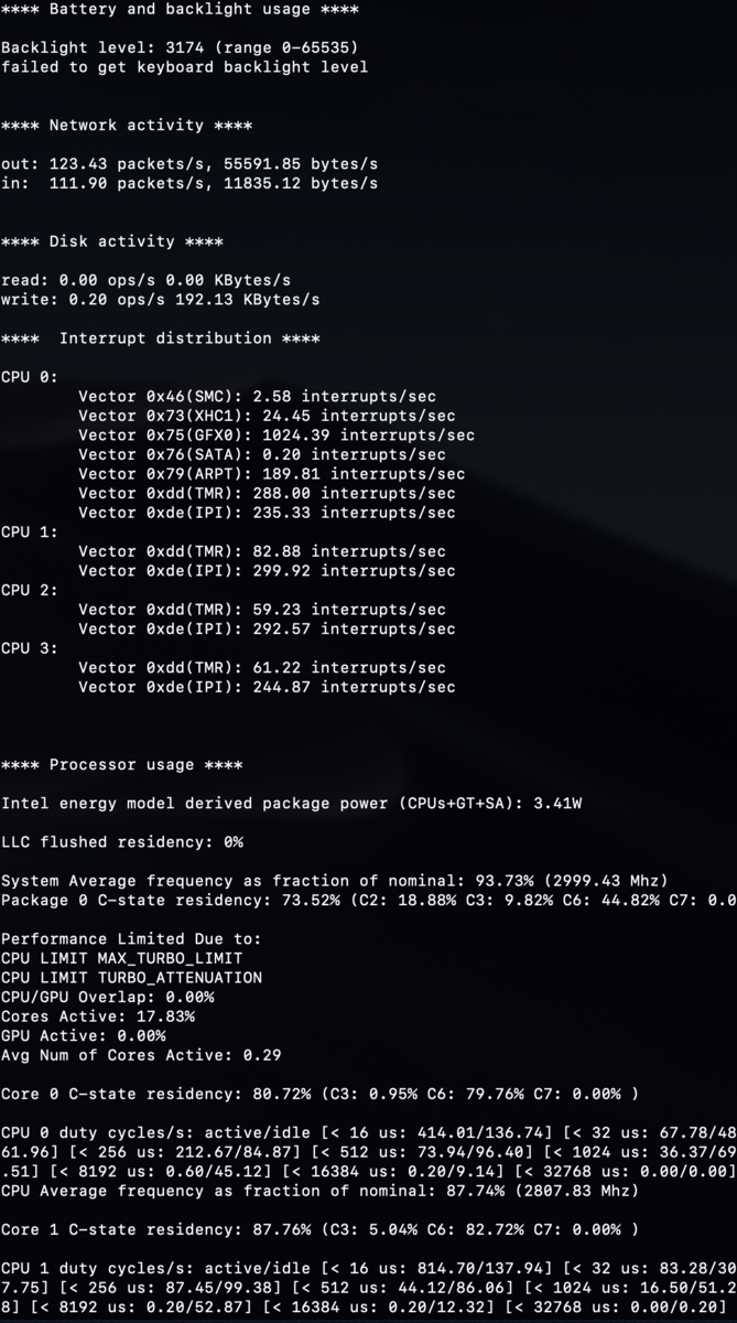 Macだけで使える powermetrics コマンドが便利 - min117の日記