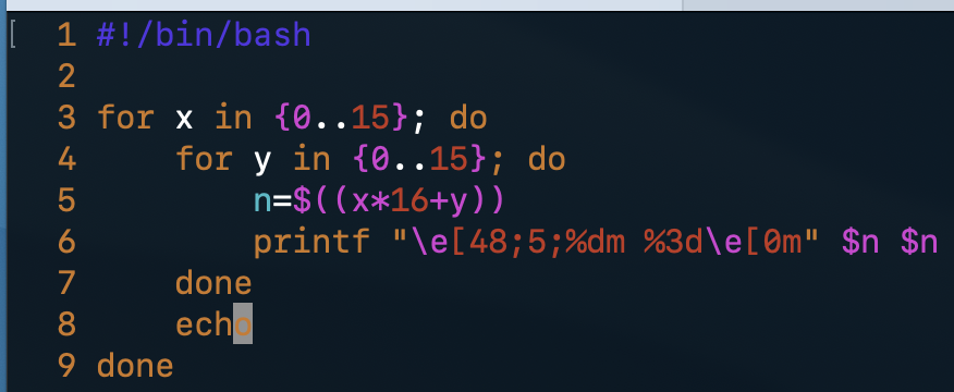 bashターミナルで256色表示できらしい試す - min117の日記