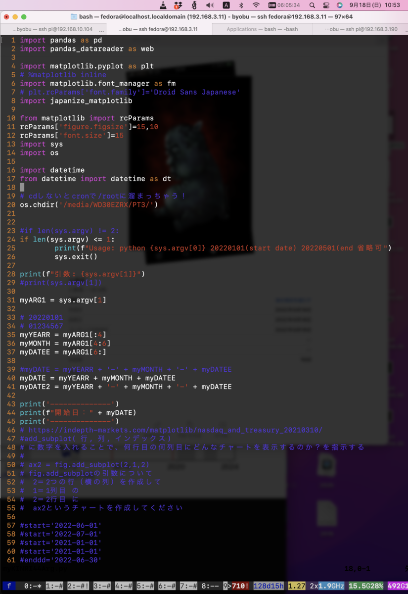 ドル円・日経平均・原油 をグラフにして開始日（引数）から見える化するpythonスクリプト - min117の日記