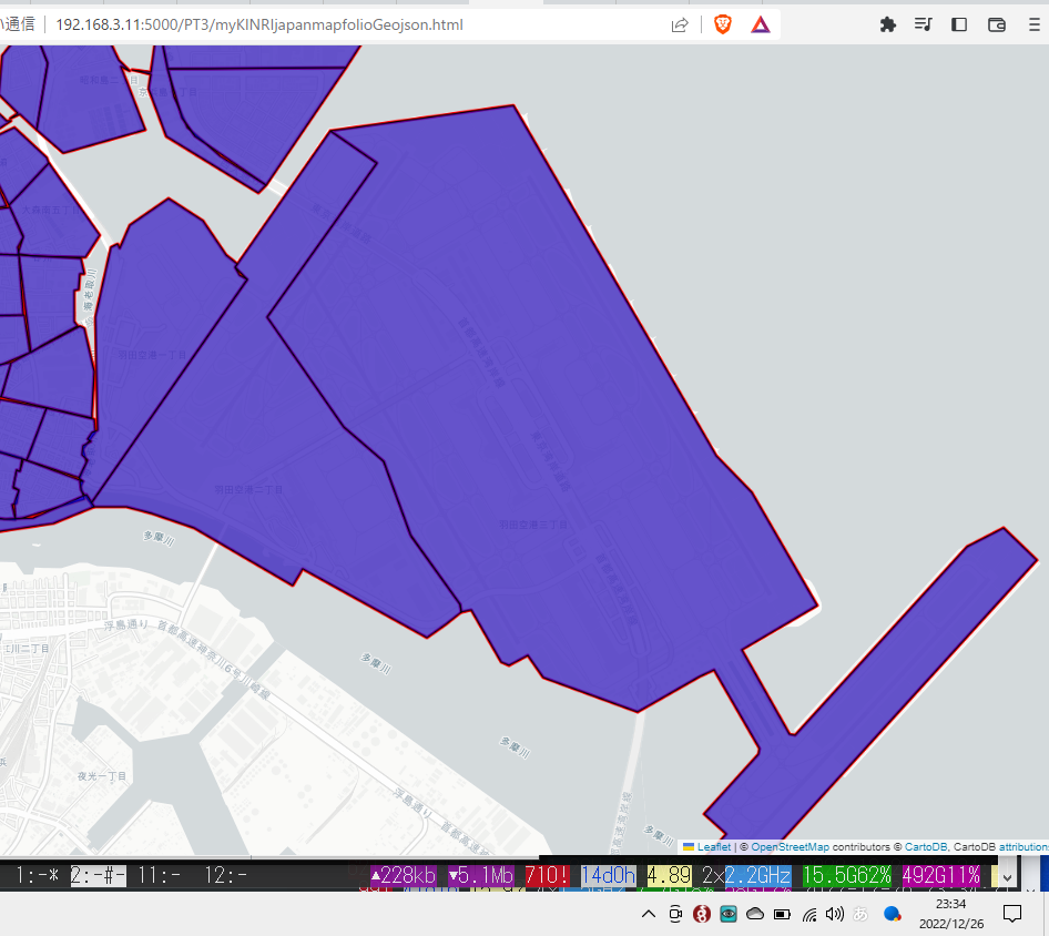 python3 地図の区画（住所の何丁目）ごとに描画するfoliumで→すげえ - min117の日記