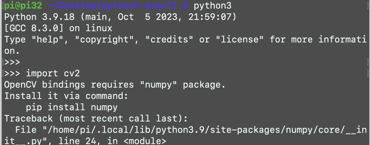 RaspberryPi3 + yolo 5 物体検知（Python3.7.3 → 3.9.18へアップデートも）→ numpyでエラー格闘 → OSをbusterからbullseyeへ ...