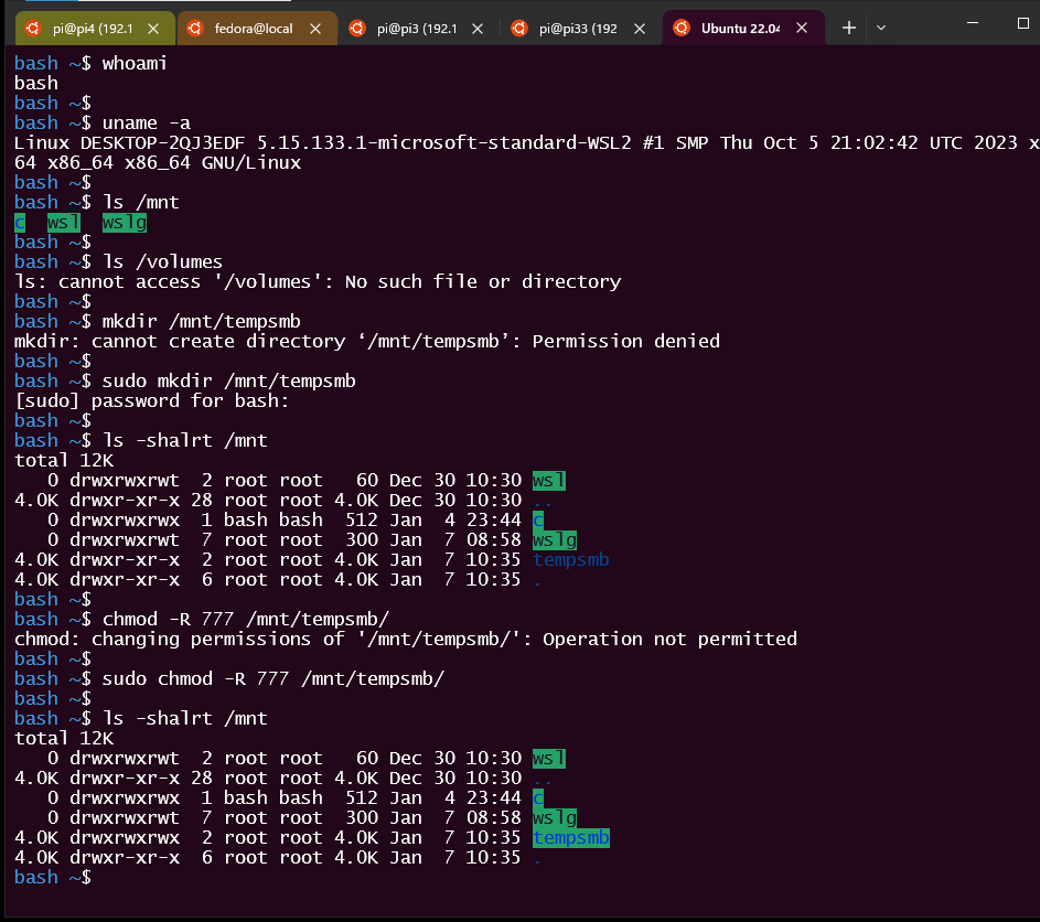 WSLでネットワークドライブをマウントする（sudo mount -t drvfs '\\server\share' /mnt/tempsmb）シングルクォート必須 - min117の日記