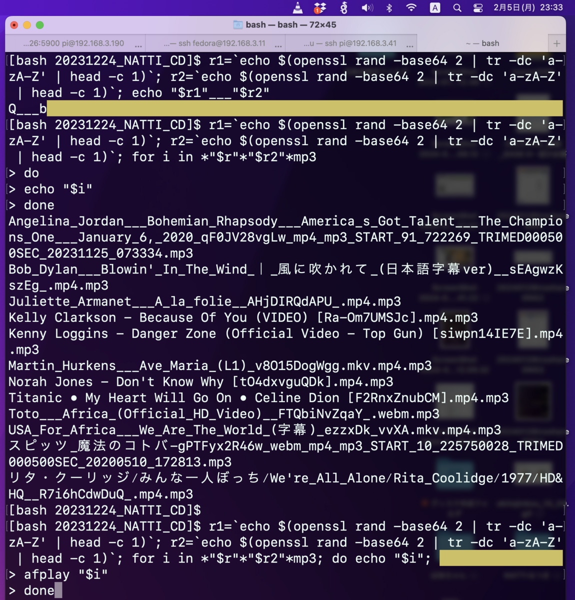 bashで、大文字小文字も含めてアルファベット2文字をランダムに取り出すワンライナー - min117の日記