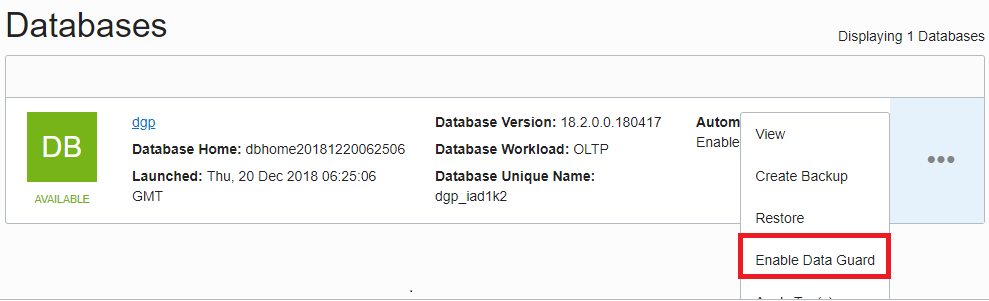 OCI Database-VMでData Guard構成を作ってみた - minamin's Blog