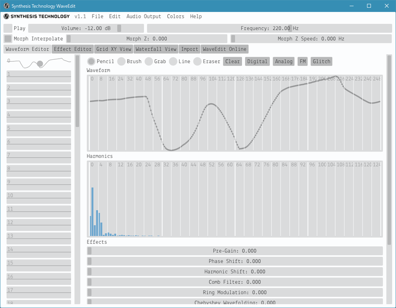 AmpliTube TONEX そのに あんど WaveEditでオシレーター波形試作 - by mitsubamushi(by みつばむし)