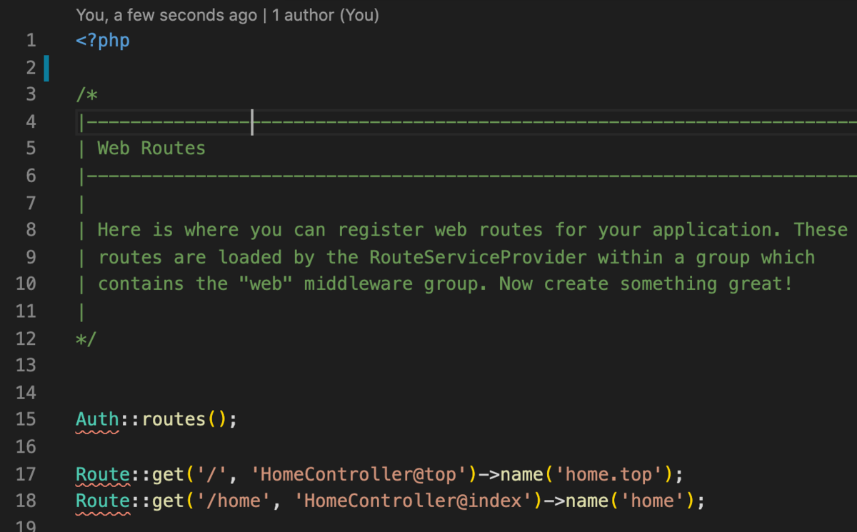VSCode、Laravelのweb.phpでUndefined type 'Route' のエラーメッセージを消す方法を探す記録 - developer's diary