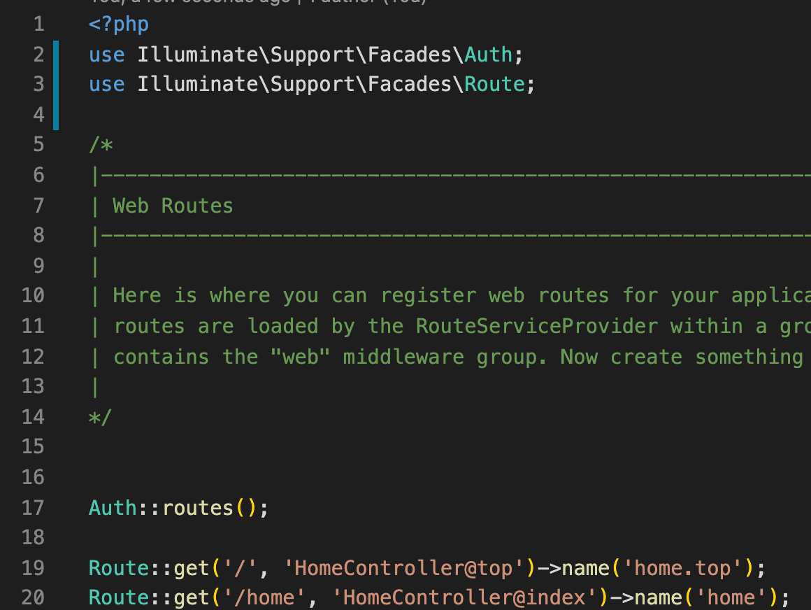 VSCode、Laravelのweb.phpでUndefined type 'Route' のエラーメッセージを消す方法を探す記録 - developer's diary