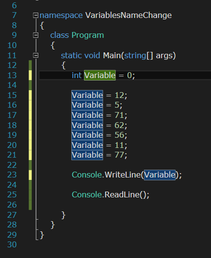 C#の豆知識。変数名の一括変更について - Unityでインディゲームを作る！