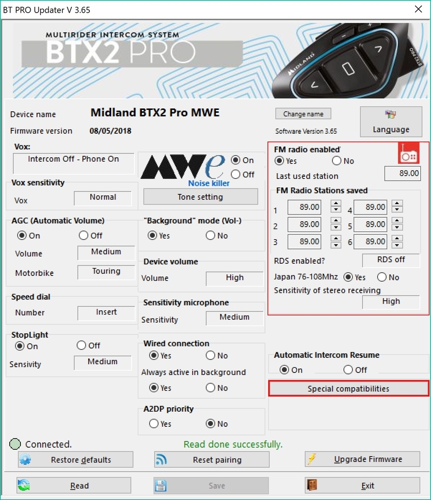 インカムMIDLAND BT NEXT Pro/X2 Proのファームウェアをアップデートした - modal_soulの記録