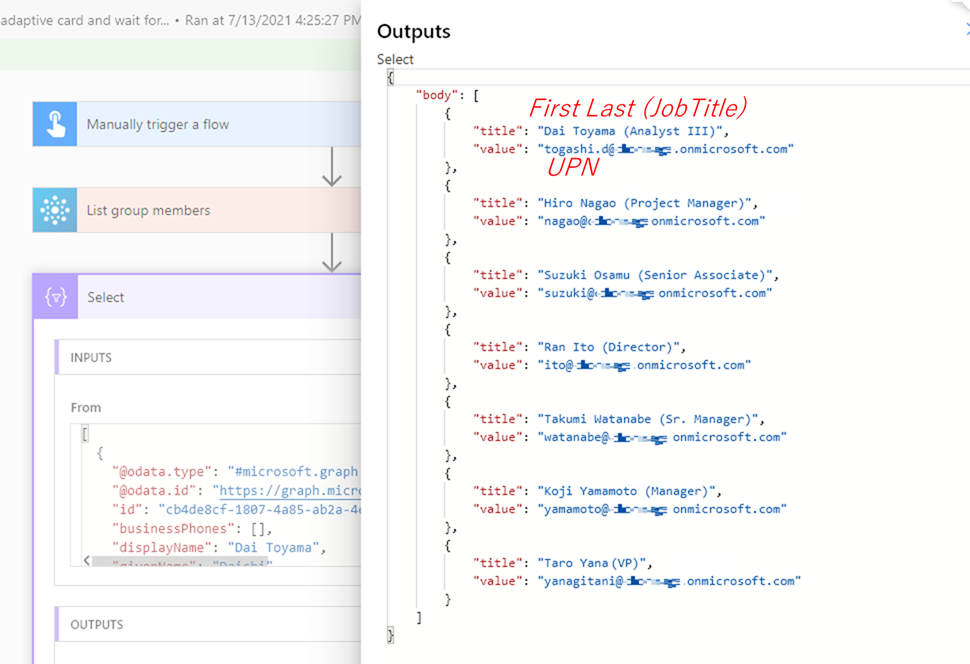 Building a simple People picker in Adaptive Card based on group members ...