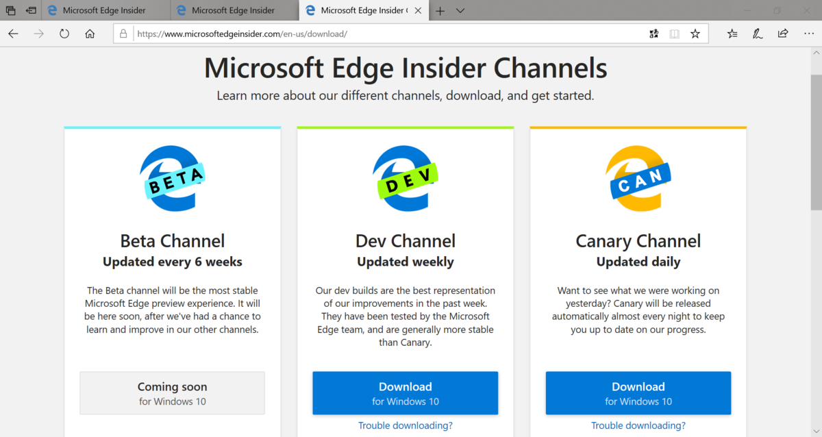 Windows10 EdgeのChrome版 Insider Channelsがリリースされました - （）のブログ