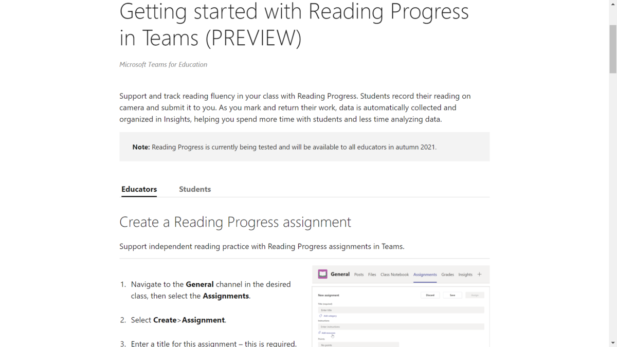 Microsoft 365 Teams 上で Reading Progress というものが開発されているようです - （）のブログ