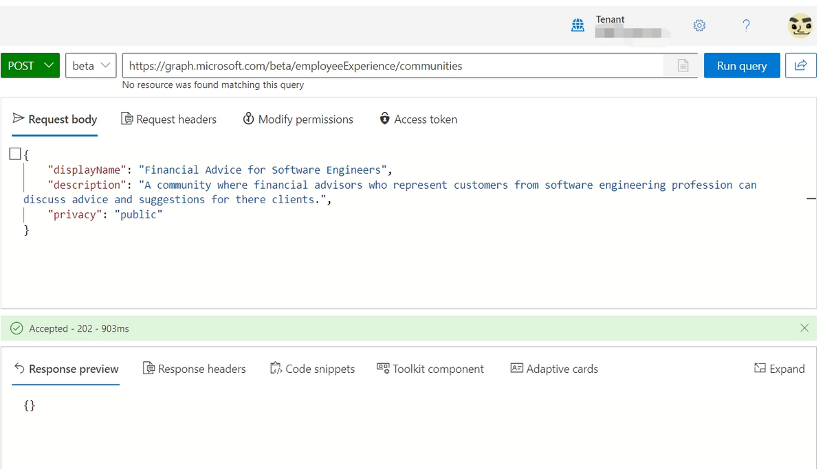 Microsoft 365 Graph API で Viva Engage のコミュニティを作成できるようになりました - （）のブログ