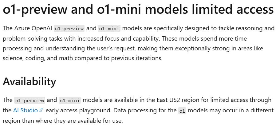 Microsoft Azure Open AI Service o1 の利用受付が開始されています - （）のブログ